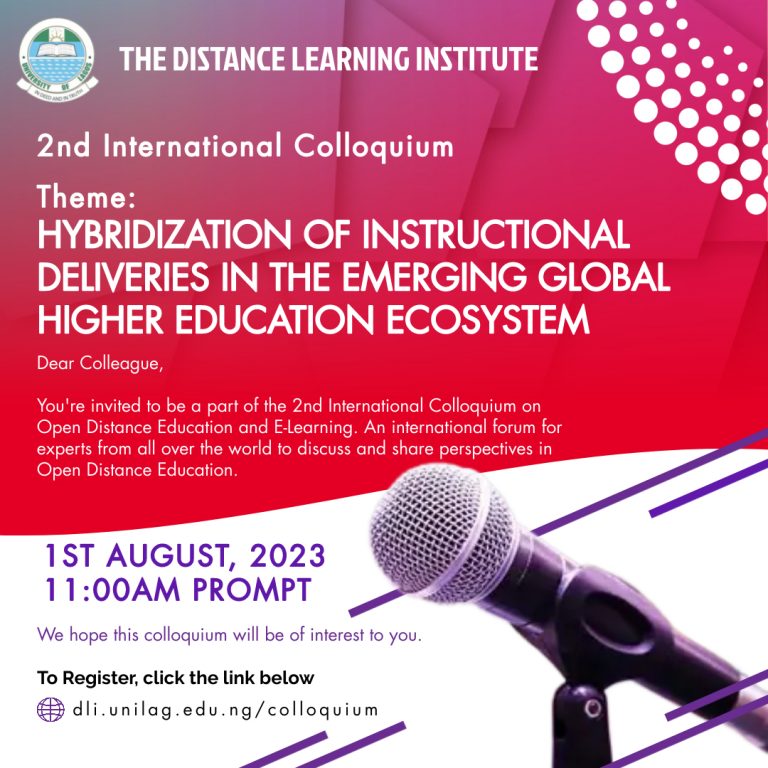 DLI 2ND INTERNATIONAL COLLOQUIUM – University of Lagos Distance Learning Institute